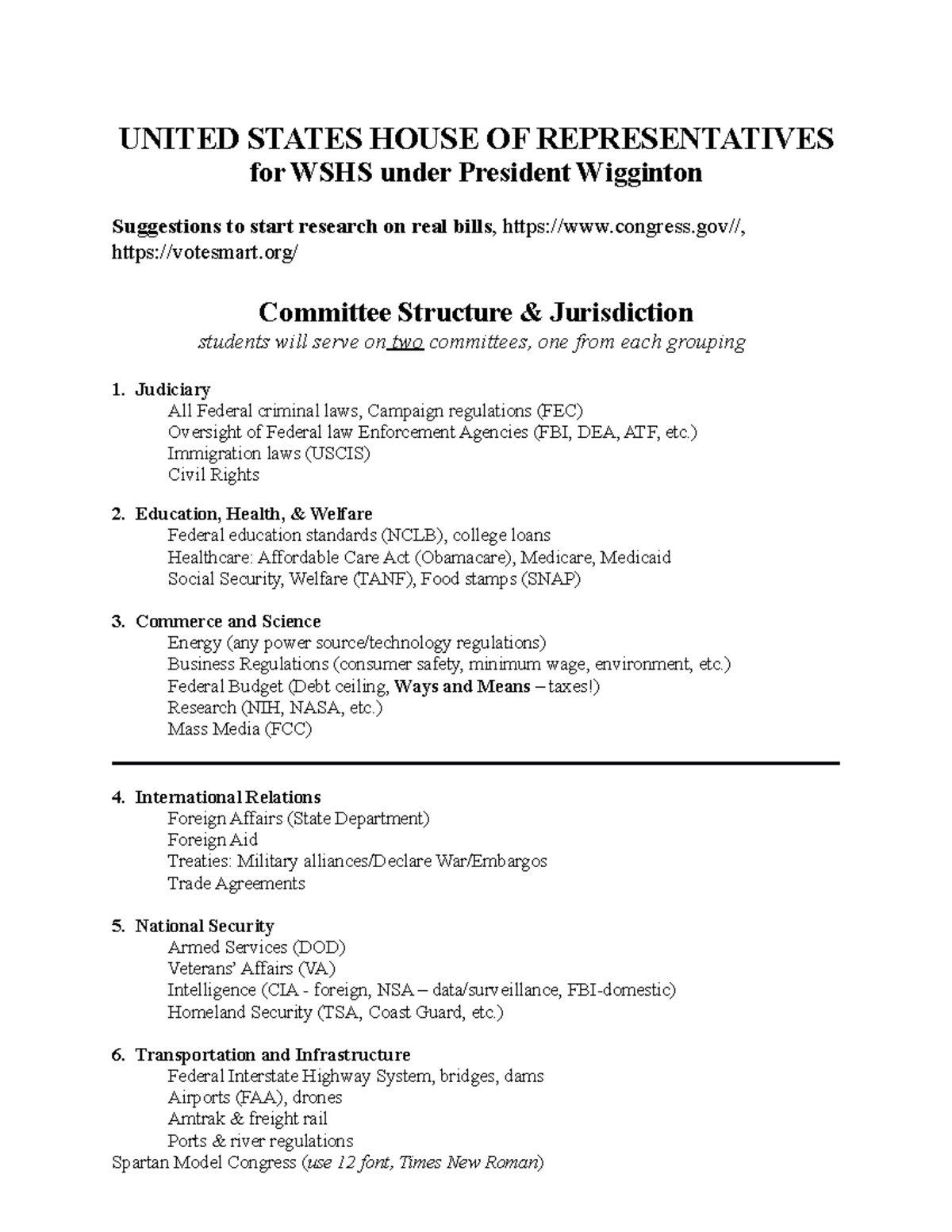 Mock Congress Committees Bill Persuasive Speech Templates Rubric