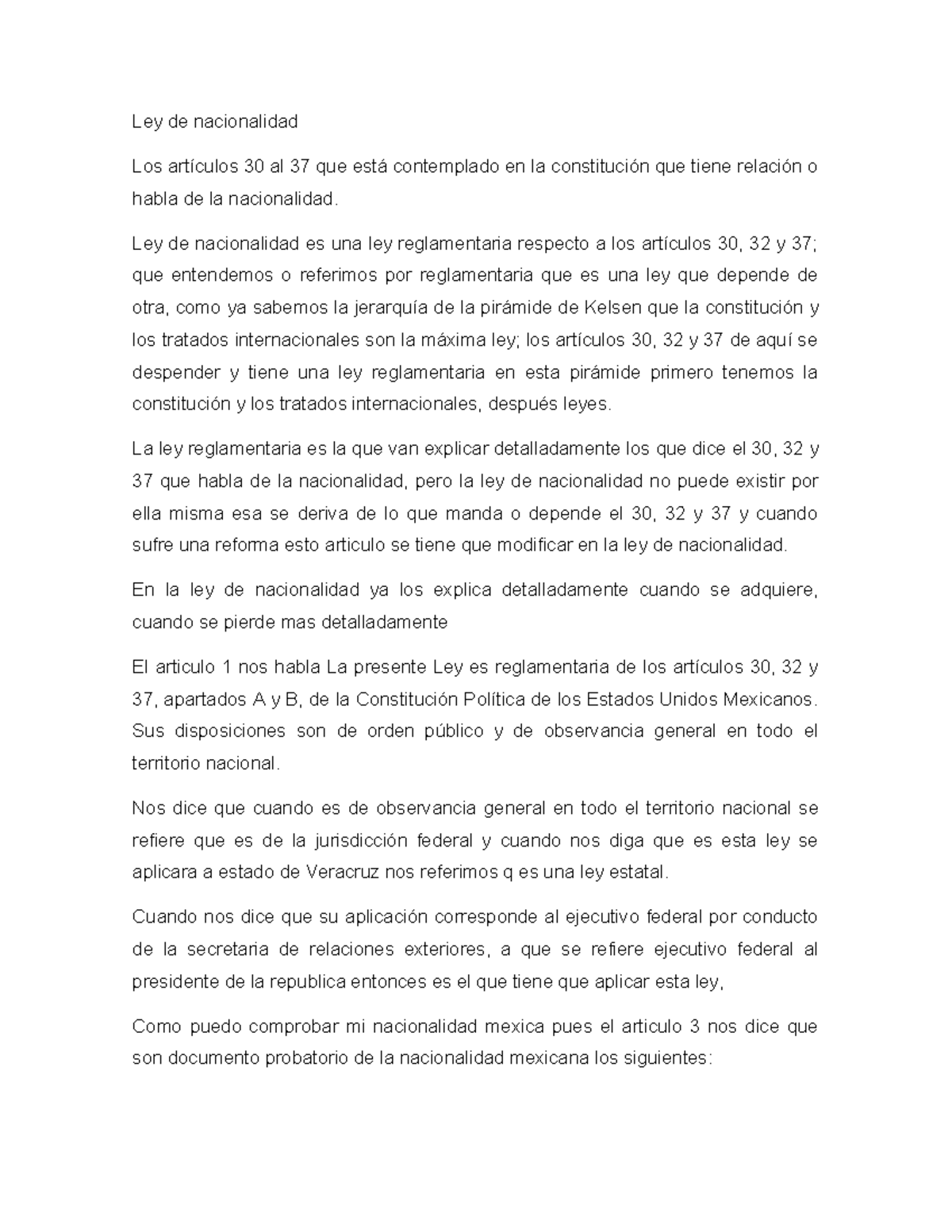 Ley de nacionalidad - repaso - Ley de nacionalidad Los artículos 30 al ...