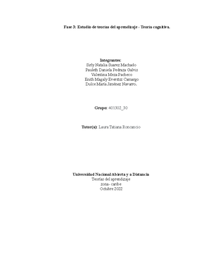 Teoria conductista - trabajo - Teoría conductista Estudiantes: Jennifer ...
