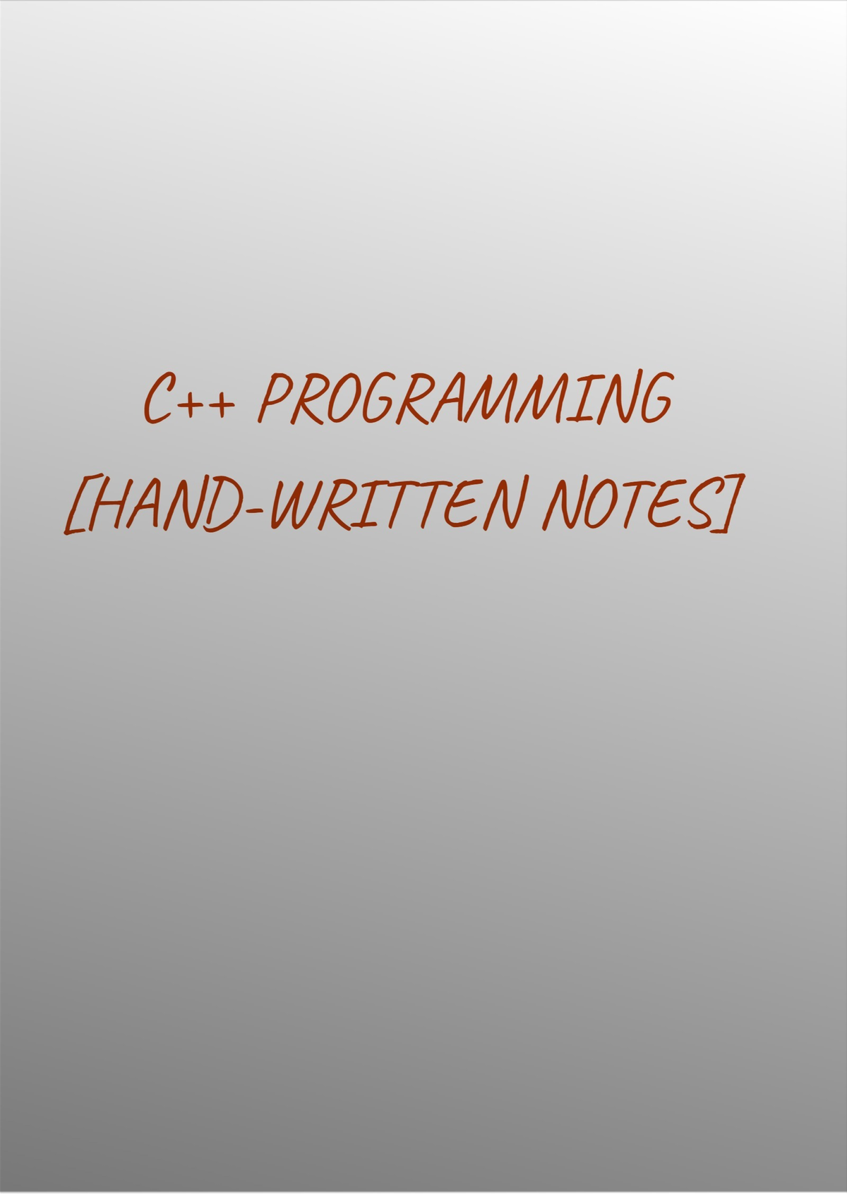 C++ Programming HAND Written Notes - Studocu