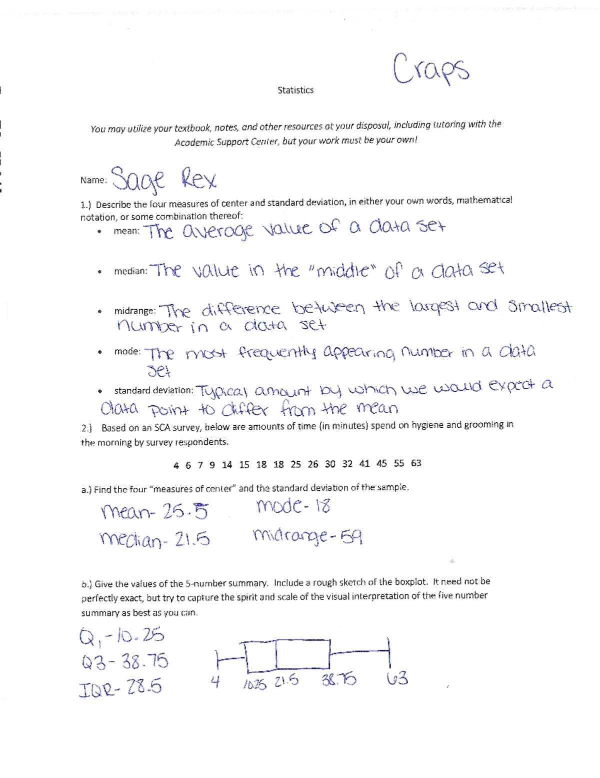 Statistics Quiz - quiz 1 - (MAT 000) - Studocu