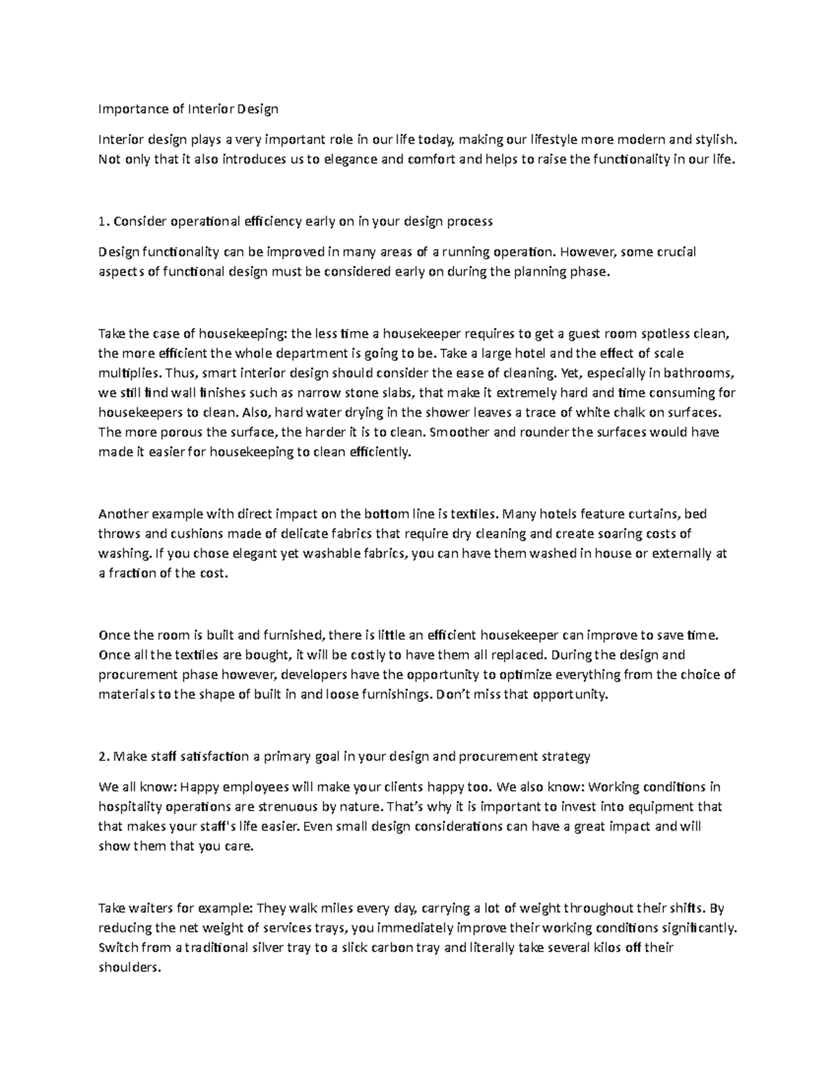 Importance of Interior Design - Importance of Interior Design Interior ...