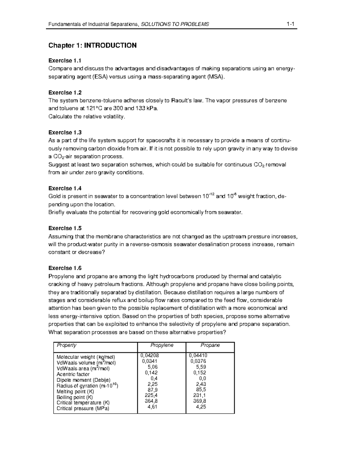 Industrial Separation Processes Fundamentals - sol - De Haan, Bosch ...