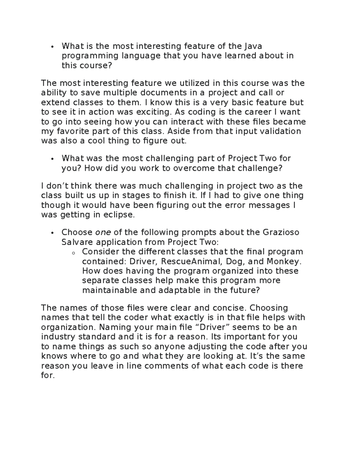 8-2 Discussion - What is the most interesting feature of the Java ...
