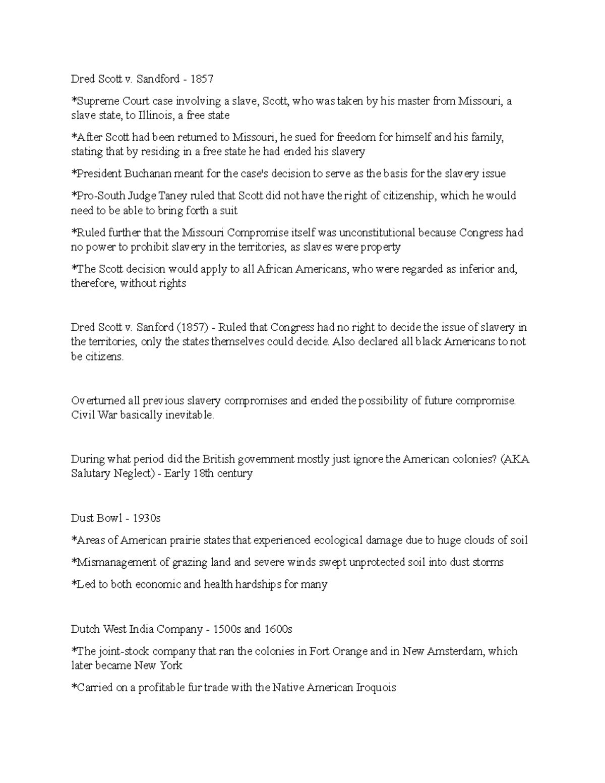 Note 39 - lecture notes - Dred Scott v. Sandford - 1857 *Supreme Court ...