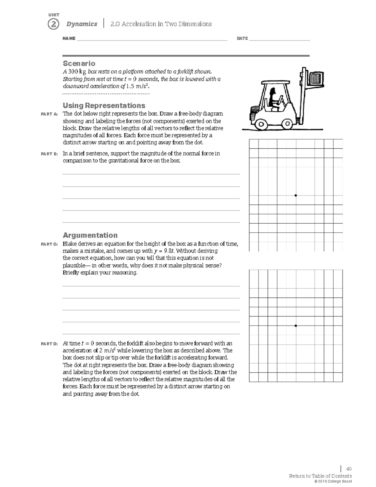 2g acceleration in 2 dimensions - | 40 UNIT 2 Dynamics | 2 Acceleration in Two Dimensions NAME ...