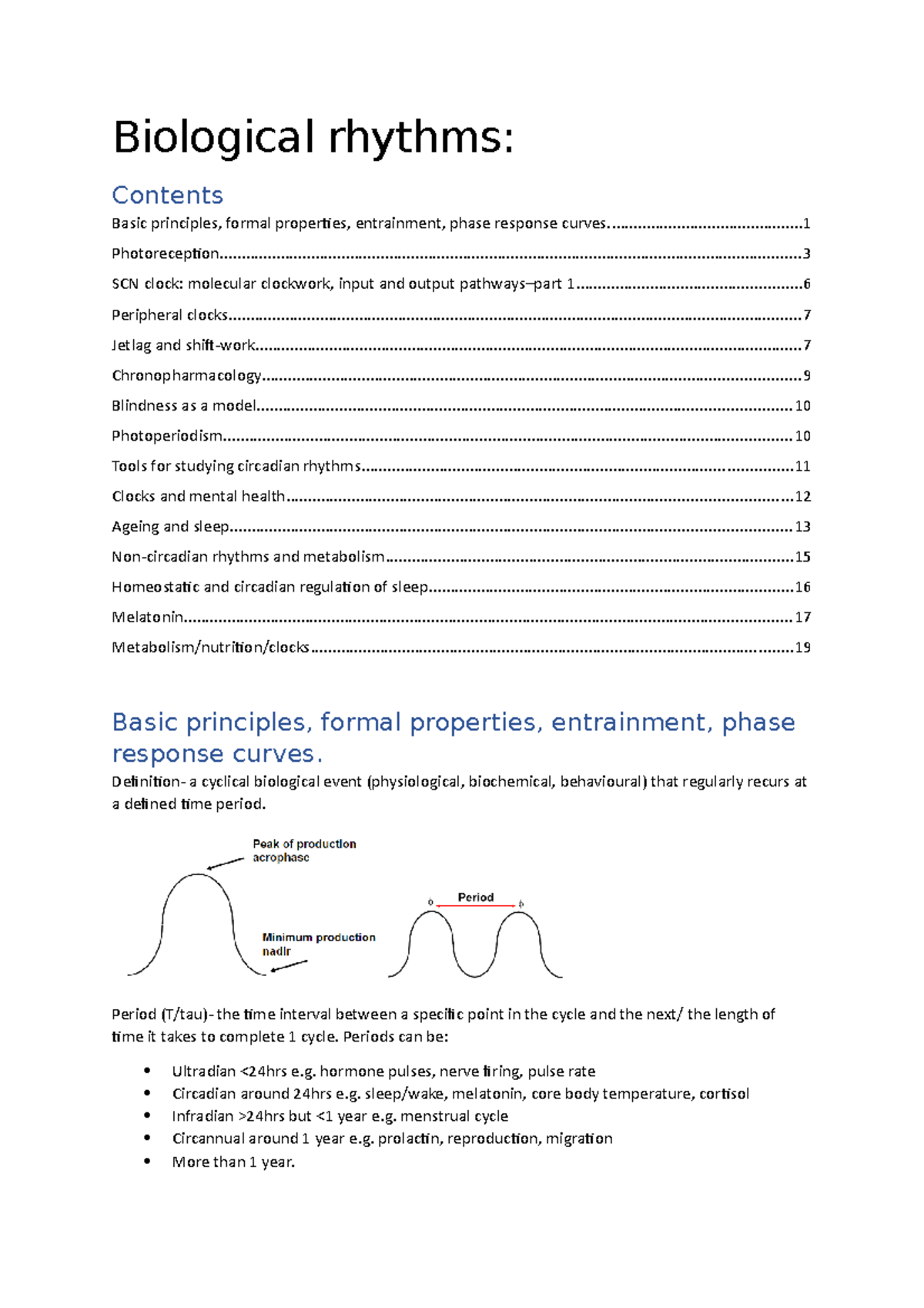 Biological Rhythms - Biological rhythms: Contents Basic principles ...