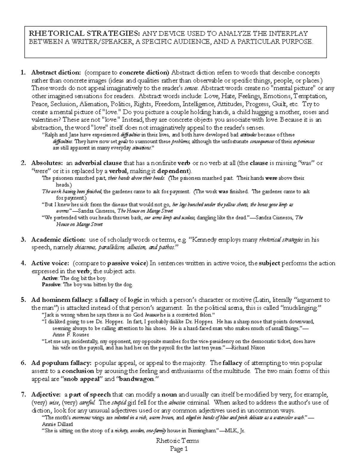 Rhetorical Strategies with Examples - RHETORICAL STRATEGIES: ANY DEVICE ...