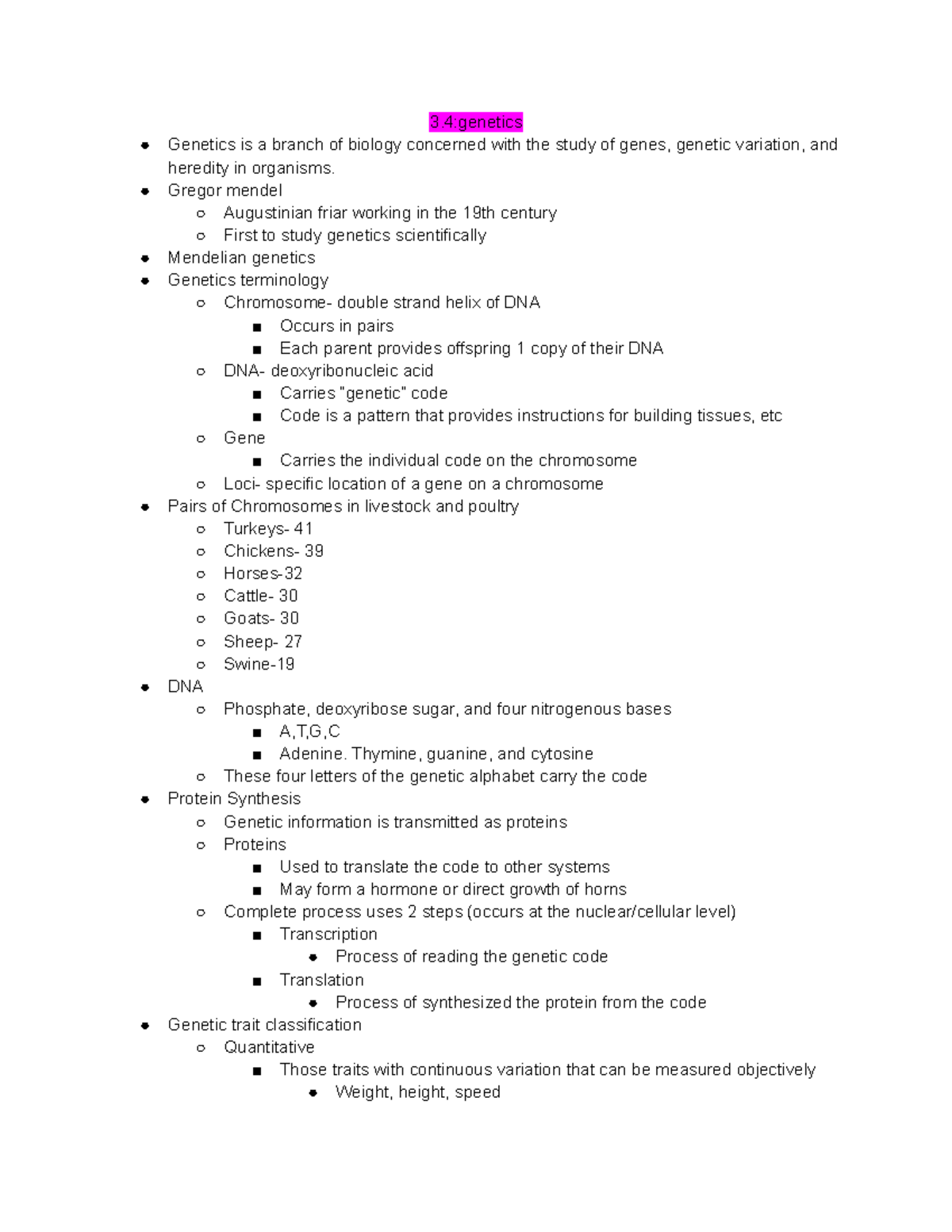 Genetics and Animal Breeding - Studocu