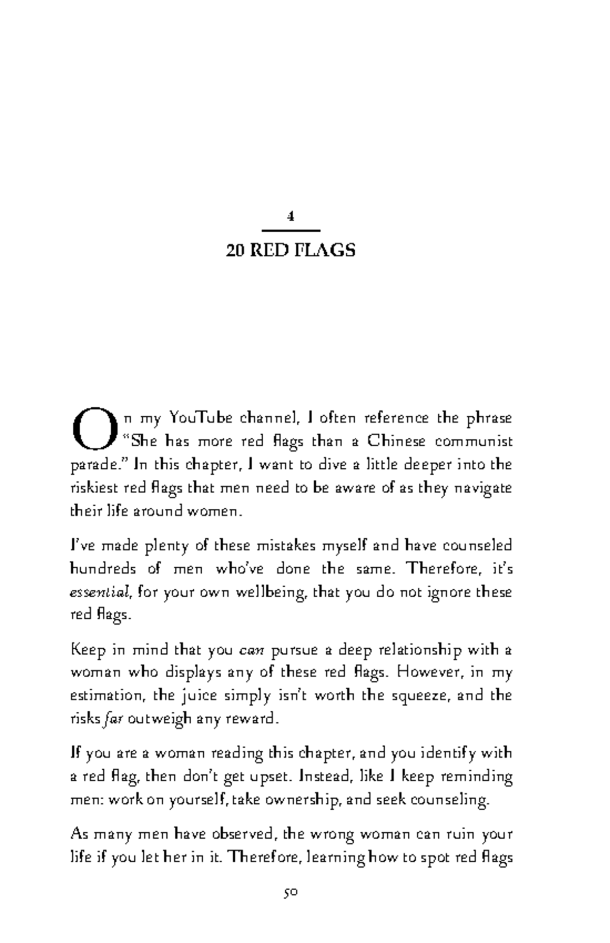 The Unplugged Alpha Chapter 4 20 Red Flags 1 - O 4 20 RED FLAGS n my ...