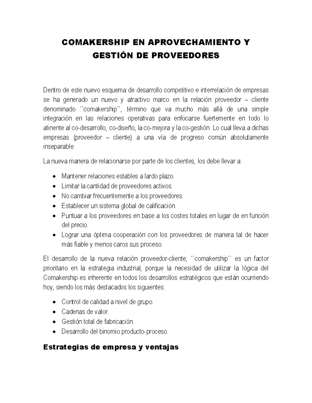 Comakership EN Aprovechamiento Y Gestión DE Proveedores - COMAKERSHIP EN APROVECHAMIENTO Y GESTI ...