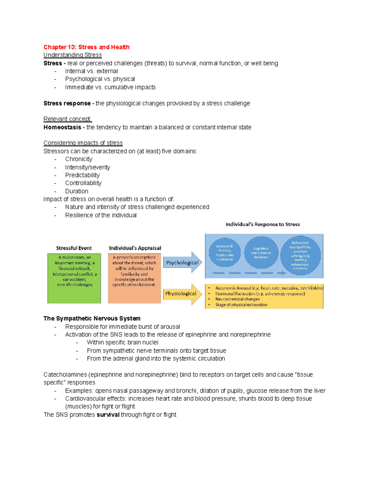 Chapter 13 Stress and Health - Chapter 13: Stress and Health ...