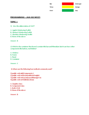 Programming 511 exam 2019 - Studocu