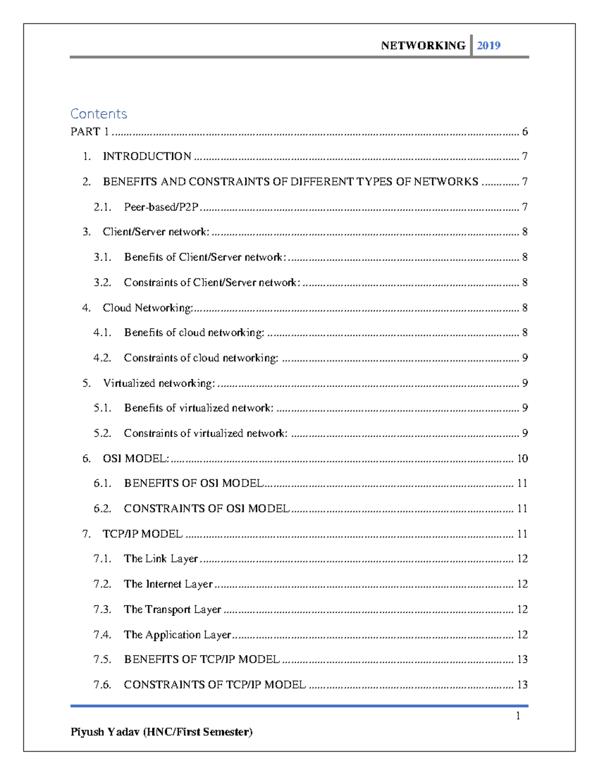 NET Piyush-1 - Network - Contents - PART INTRODUCTION BENEFITS AND ...