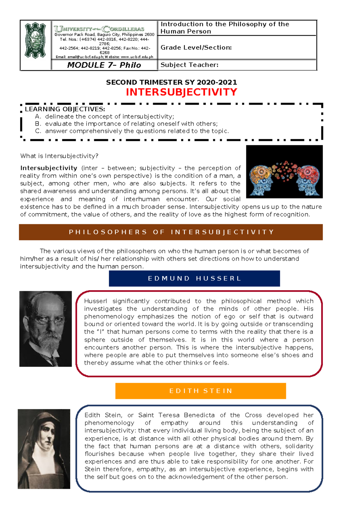 Philo - Module 7 - Governor Pack Road, Baguio City, Philippines 2600 Tel. Nos.: (+6374) 442-3316 ...