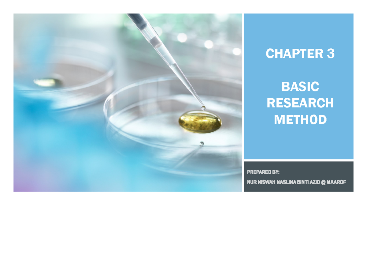 Chapter 3 STA420 - CHAPTER 3 BASIC RESEARCH METHOD Method of Collecting ...