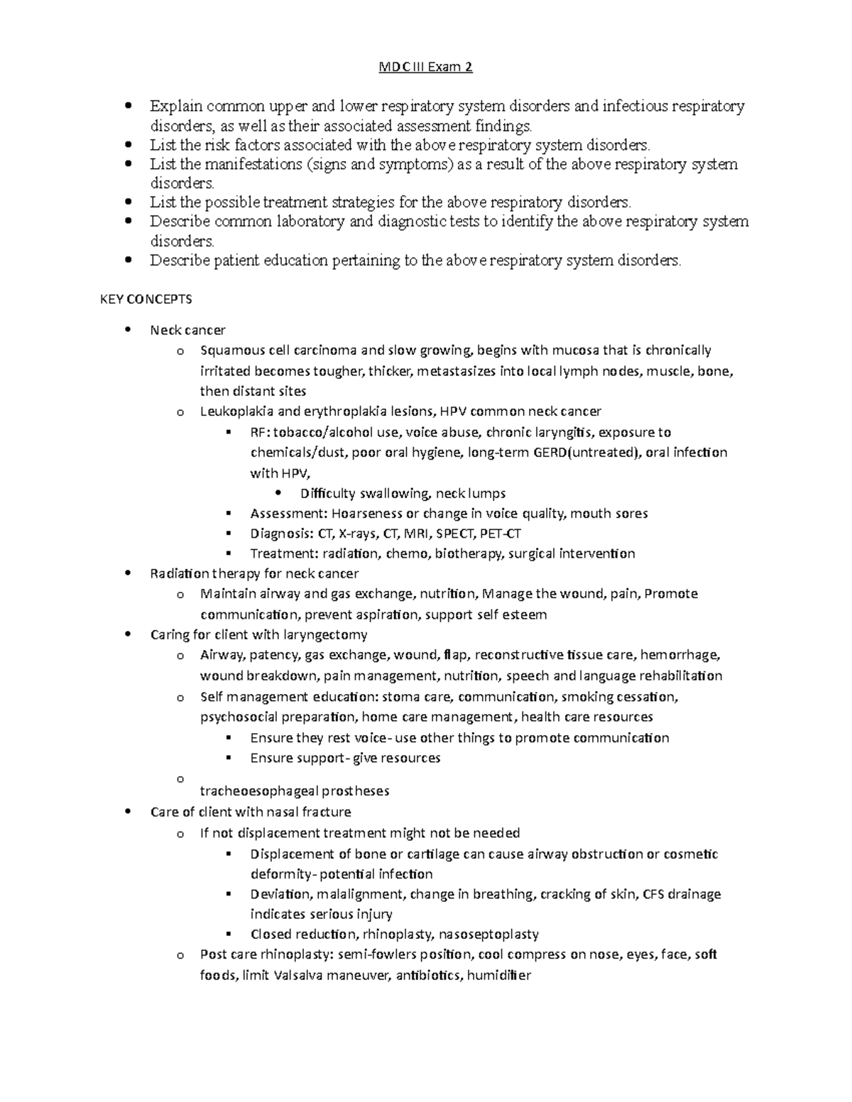 MDC III Exam 2 KEY Concepts - MDC III Exam 2 Explain common upper and ...