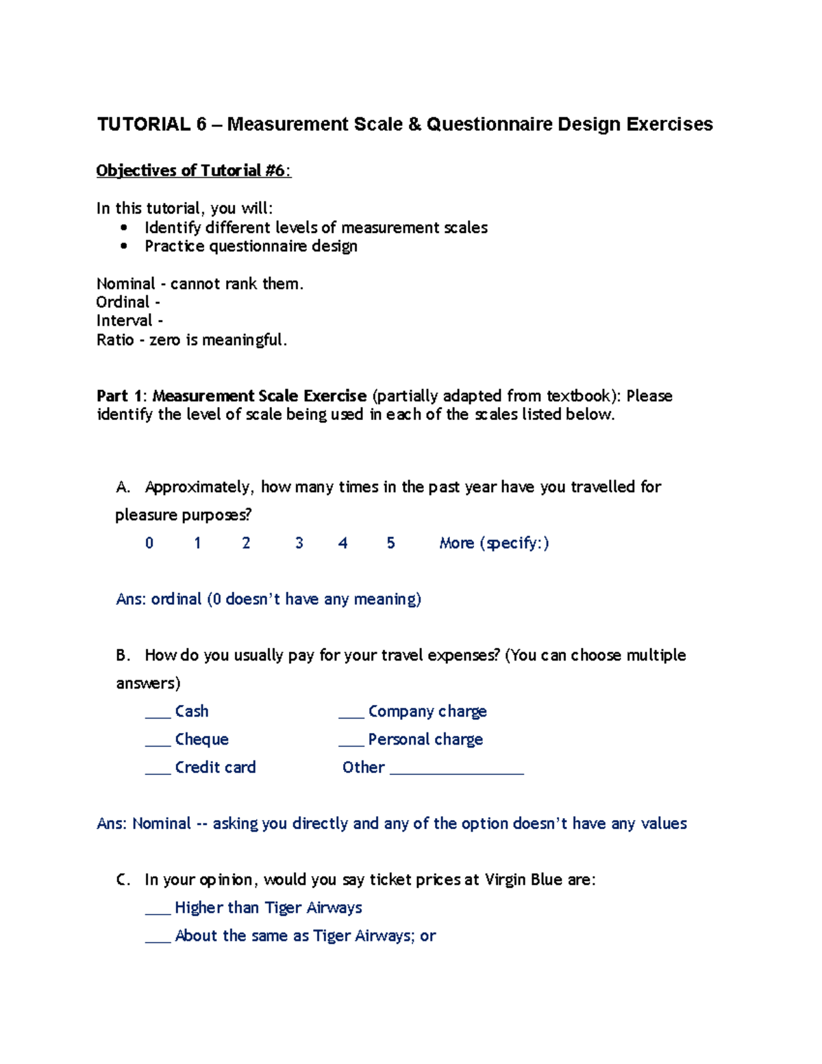 Mbr-measurement exercise - TUTORIAL 6 – Measurement Scale ...