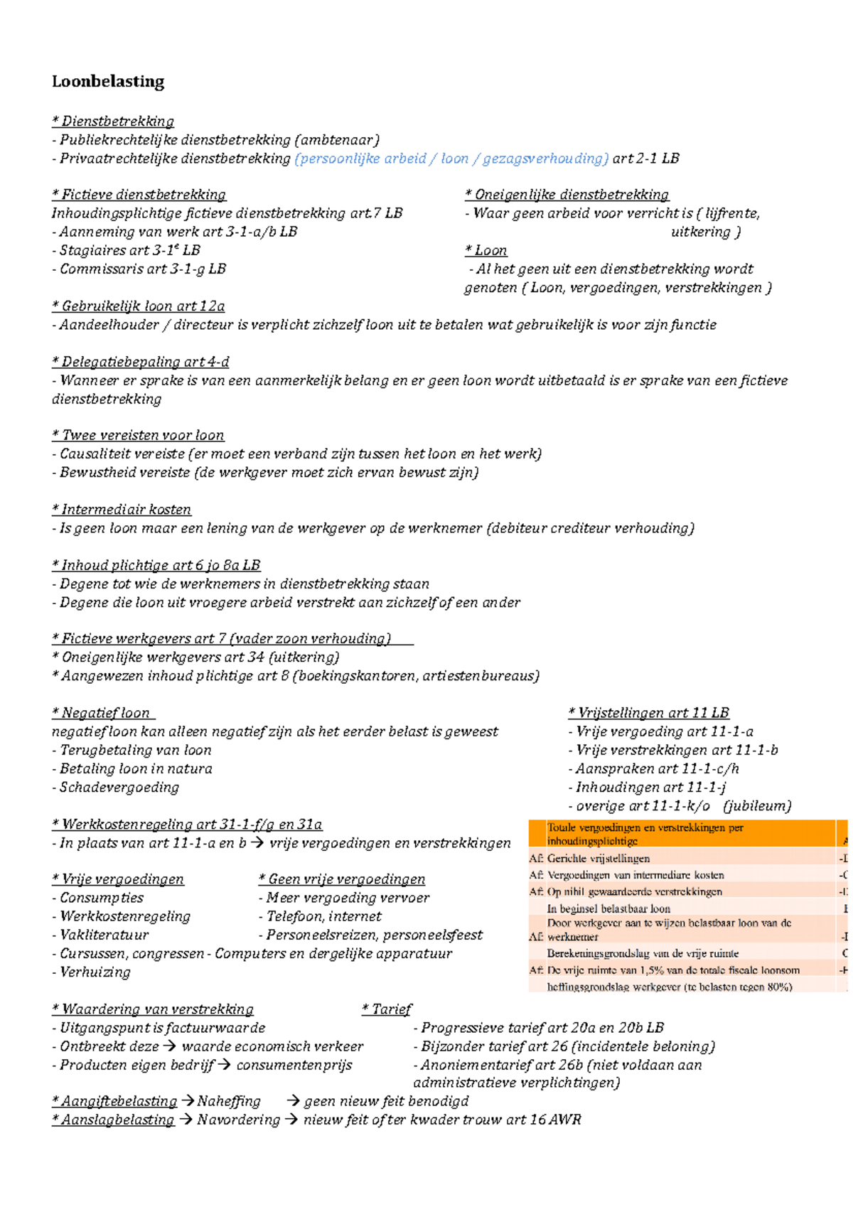 Loonbelasting - Samenvatting Loonheffingen - Loonbelasting ...