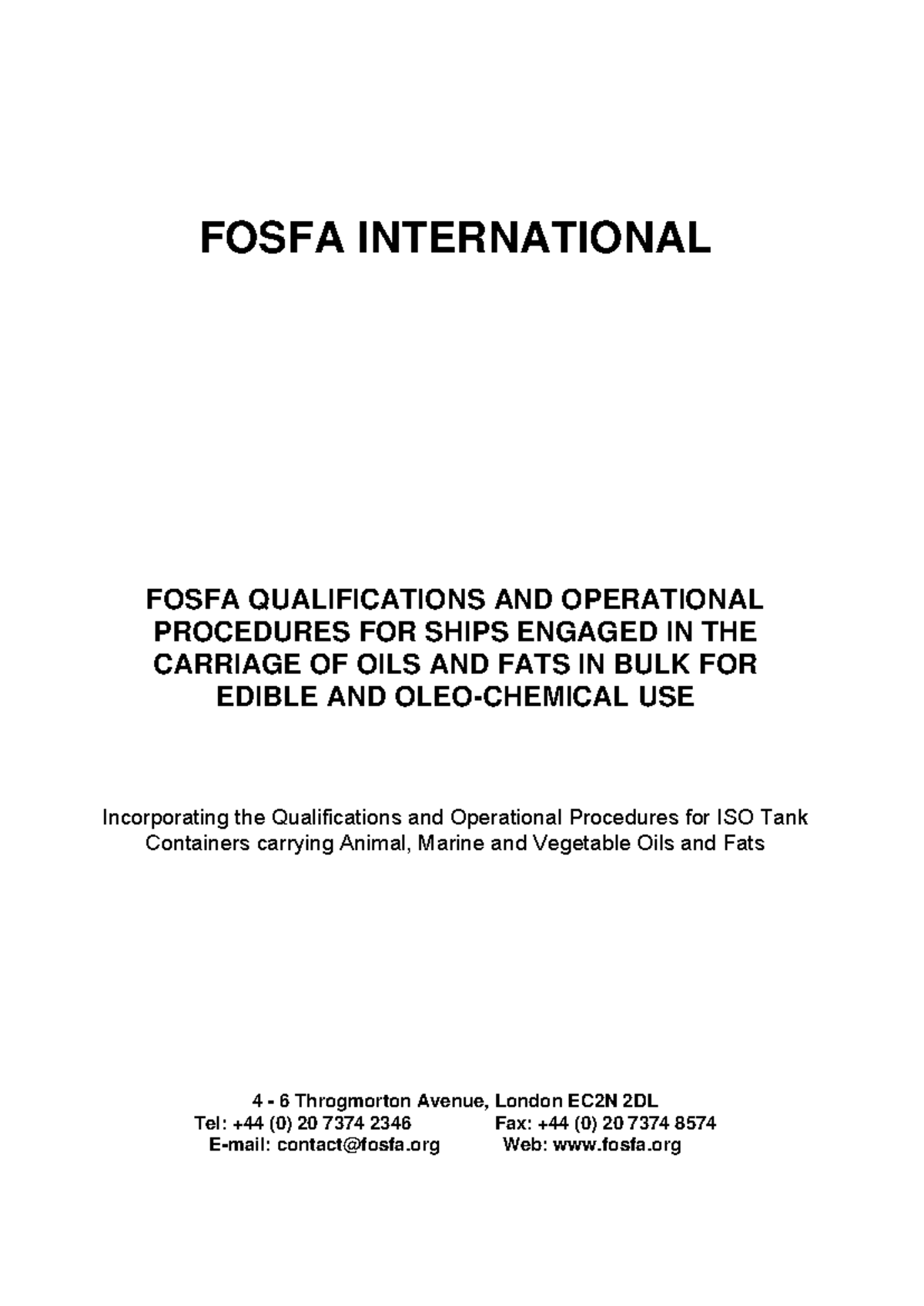 PROCEDIMIENTO DE EMBARQUE Y DESEMBARQUE DE ACEITES VEGETALES FOSFA ...