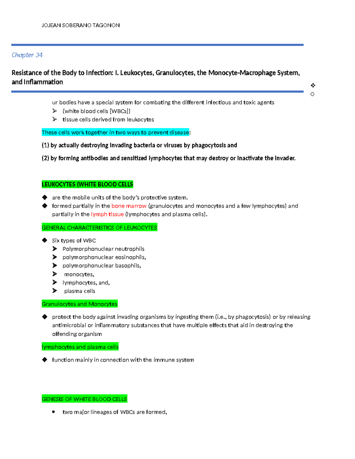 Physiology and anatomy lesson and summarization information - O ur ...