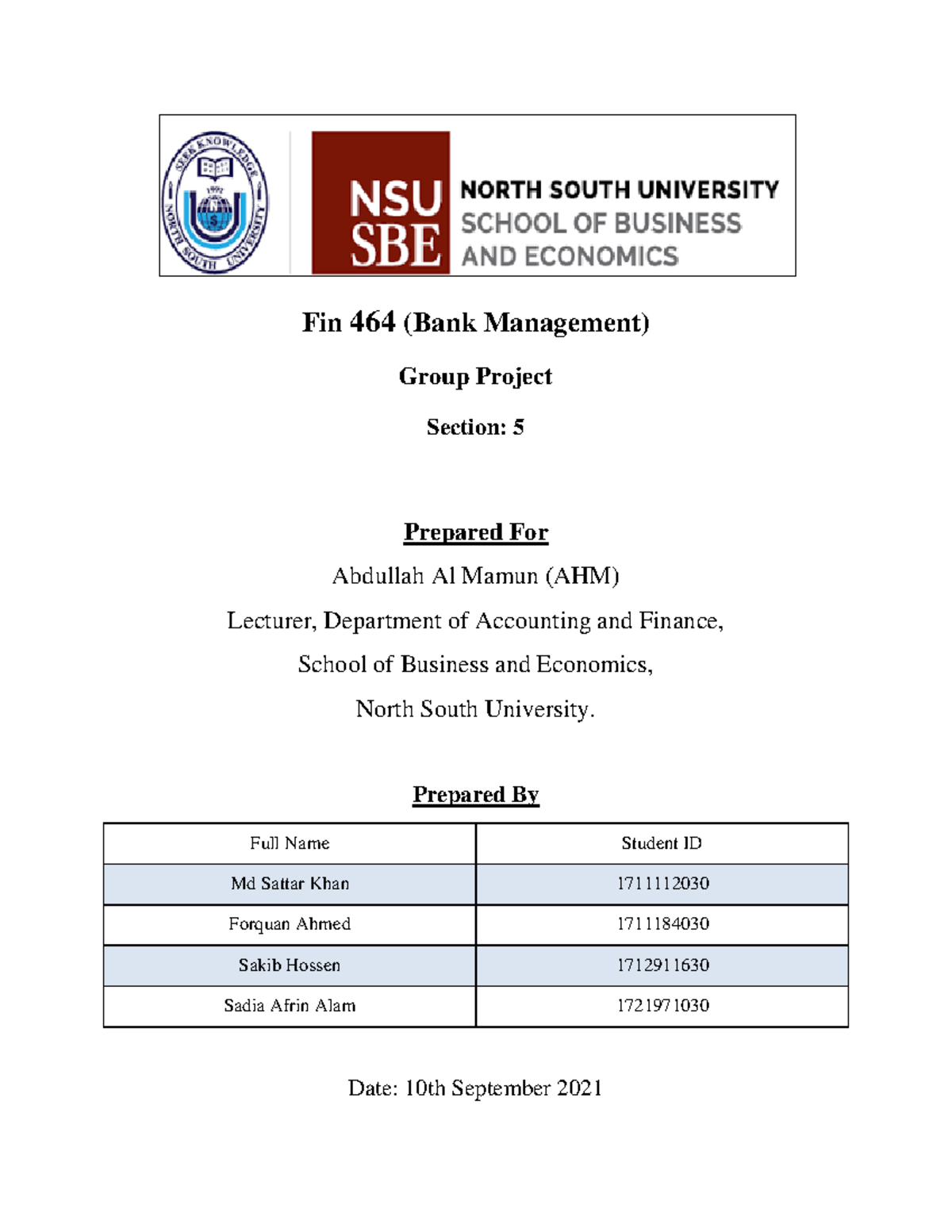 Ratio Analysis of 3 Banks - Fin 464 (Bank Management) Group Project Section: 5 Prepared For ...