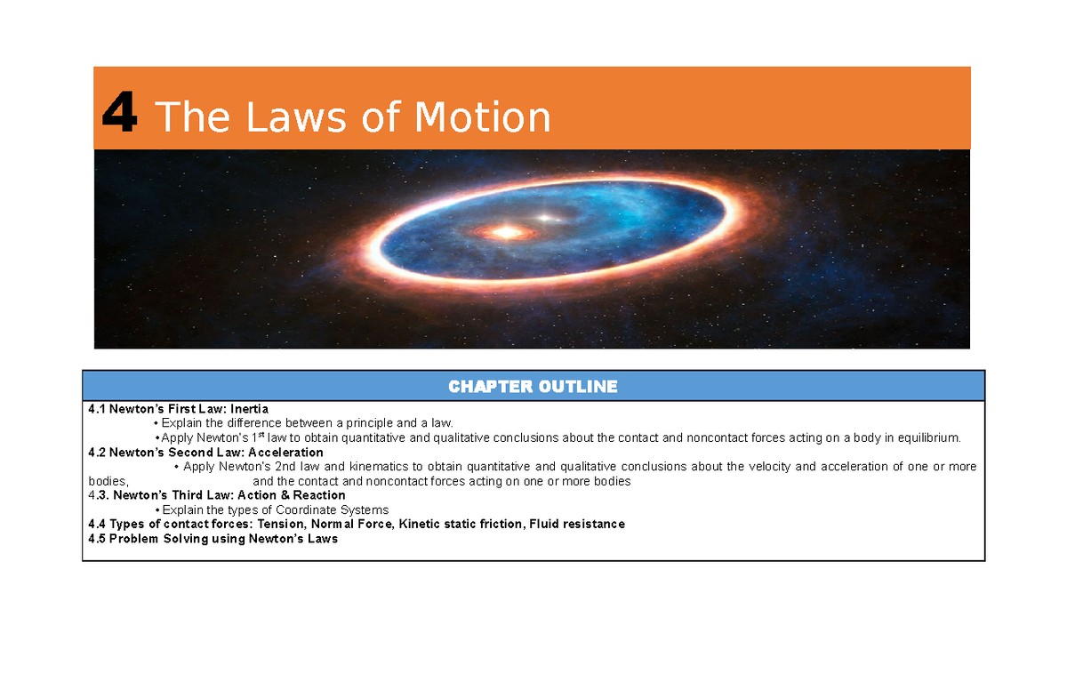 GEN Physics 1 - Lecture notes 1 - 4 The Laws of Motion CHAPTER OUTLINE ...