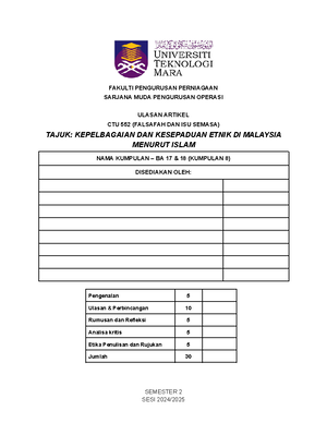 IBM538 Group Assignment - FACULTY OF BUSINESS AND MANAGEMENT BA274 ...