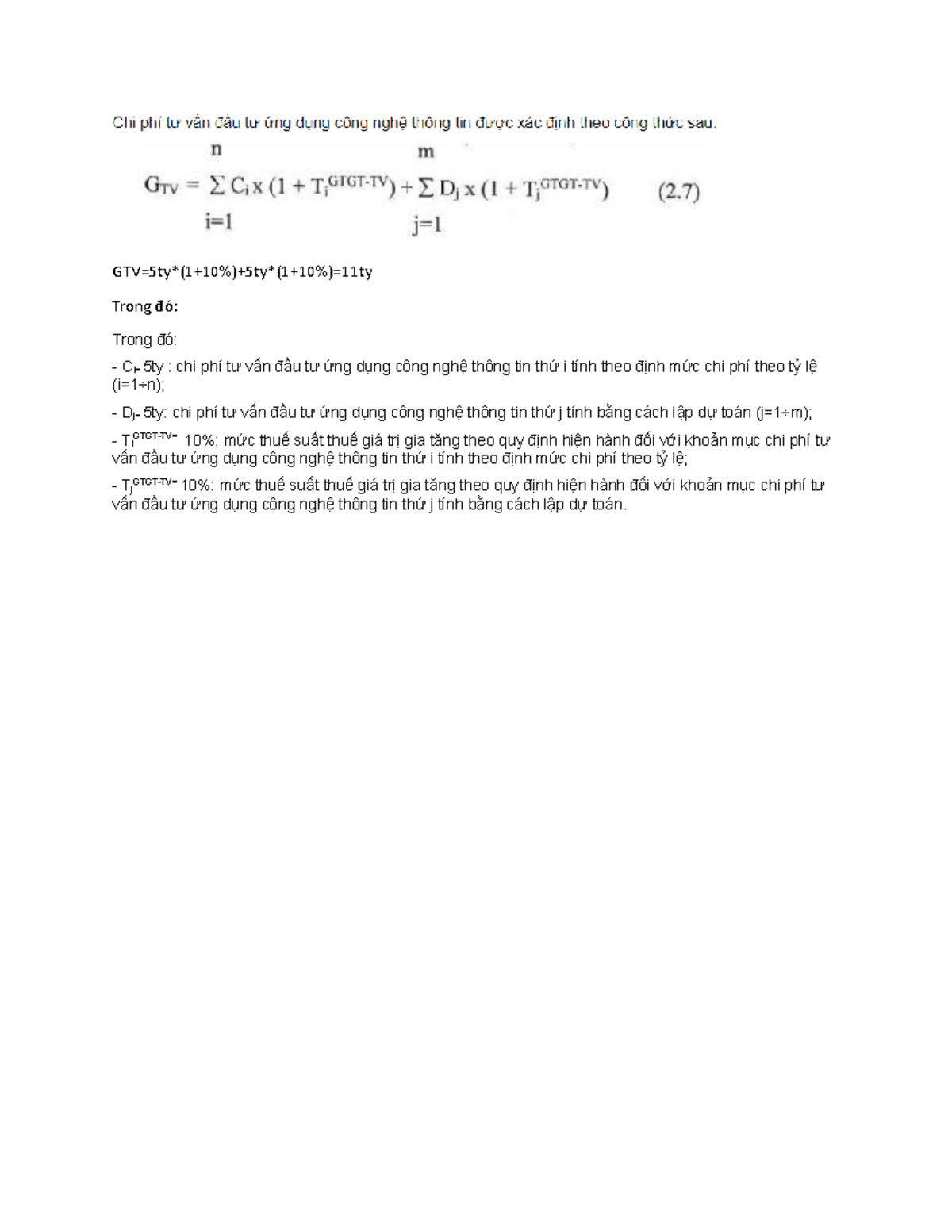 1234545 - âcscsacascsa - GTV=5ty*(1+10%)+5ty*(1+10%)=11ty Trong đó ...