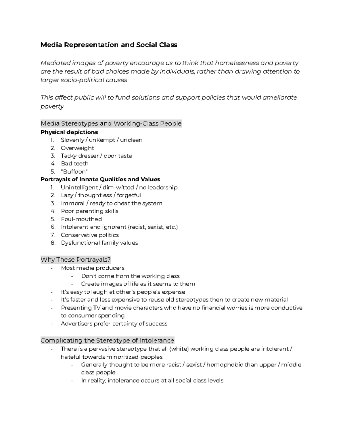 Media Representation and Social Class - Media Representation and Social Class Mediated images of ...