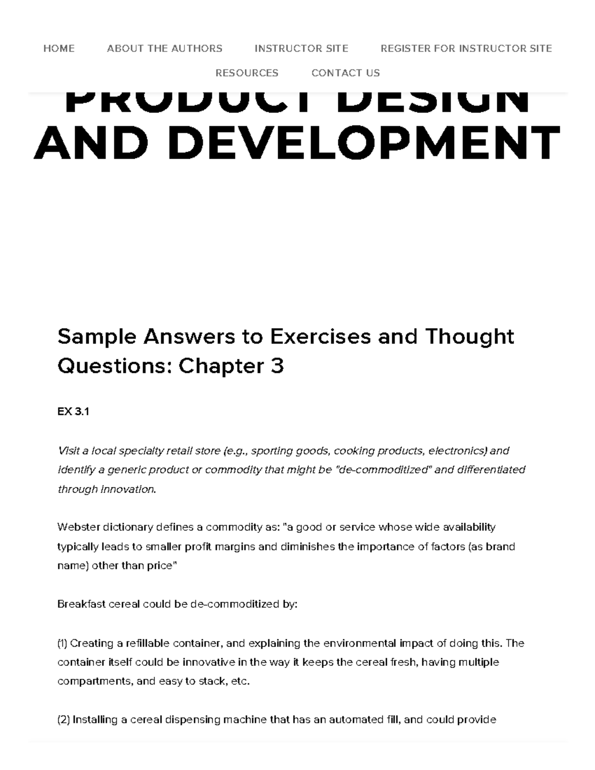 Solutions-03 - Product Design AND Development - Sample Answers to ...