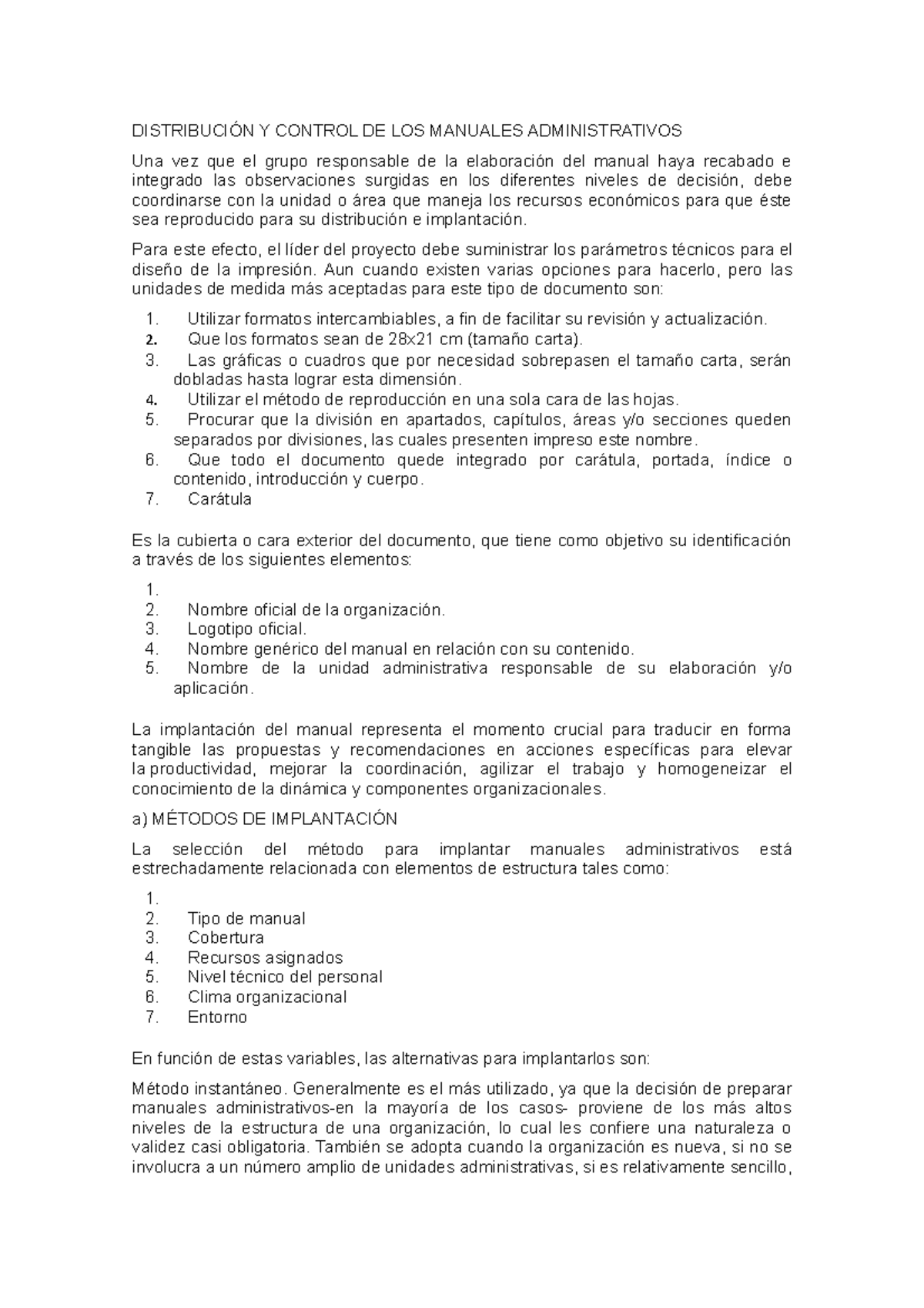 Distribución Y Control DE LOS Manuales Administrativos 2 - DISTRIBUCIÓN ...