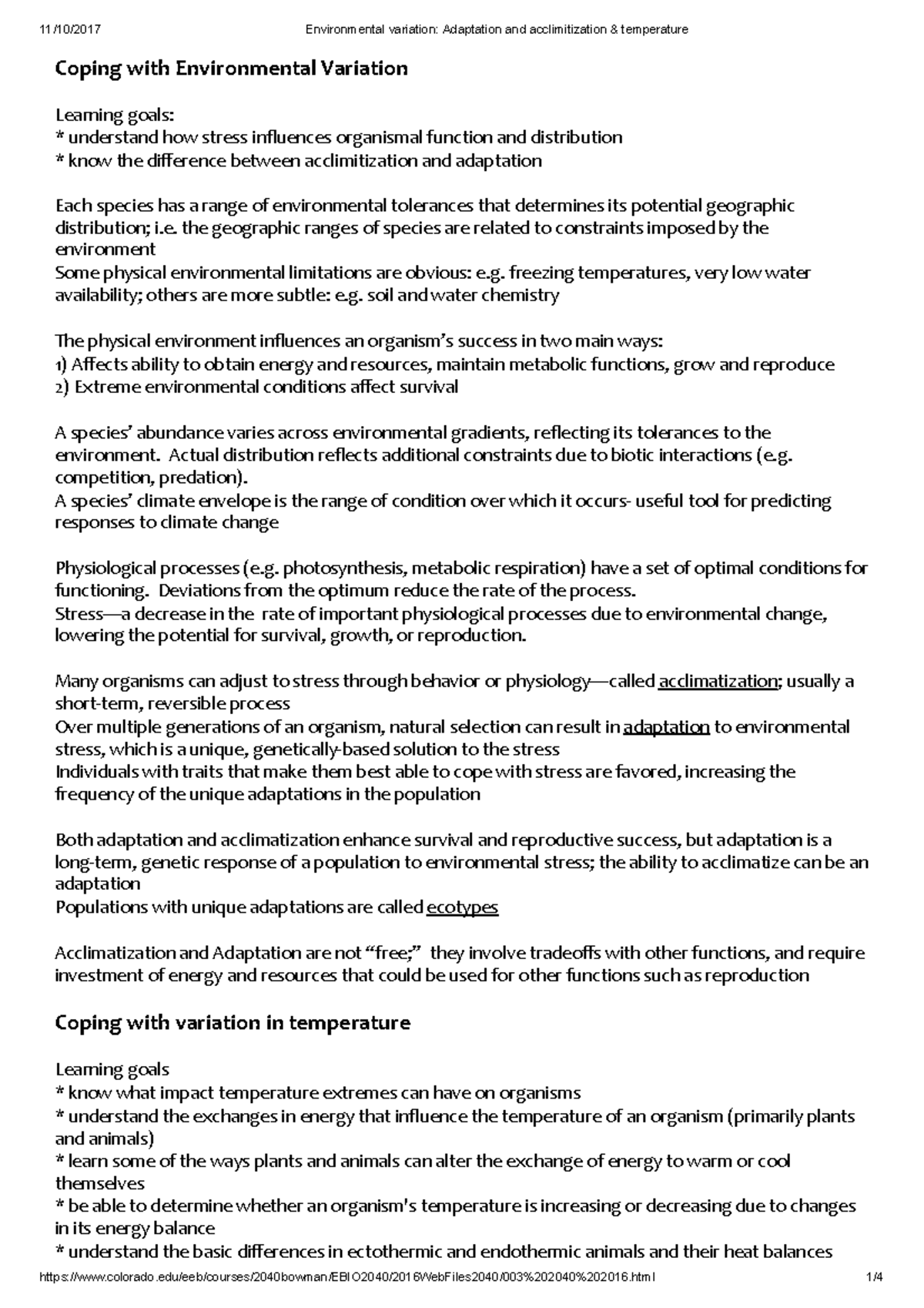 Coping with Environmental Variation - Coping with Environmental ...