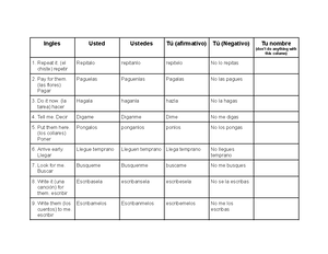 Misc. Spanish 102 notes - 11/5/ Que vs Cual Que- Definition, indication ...
