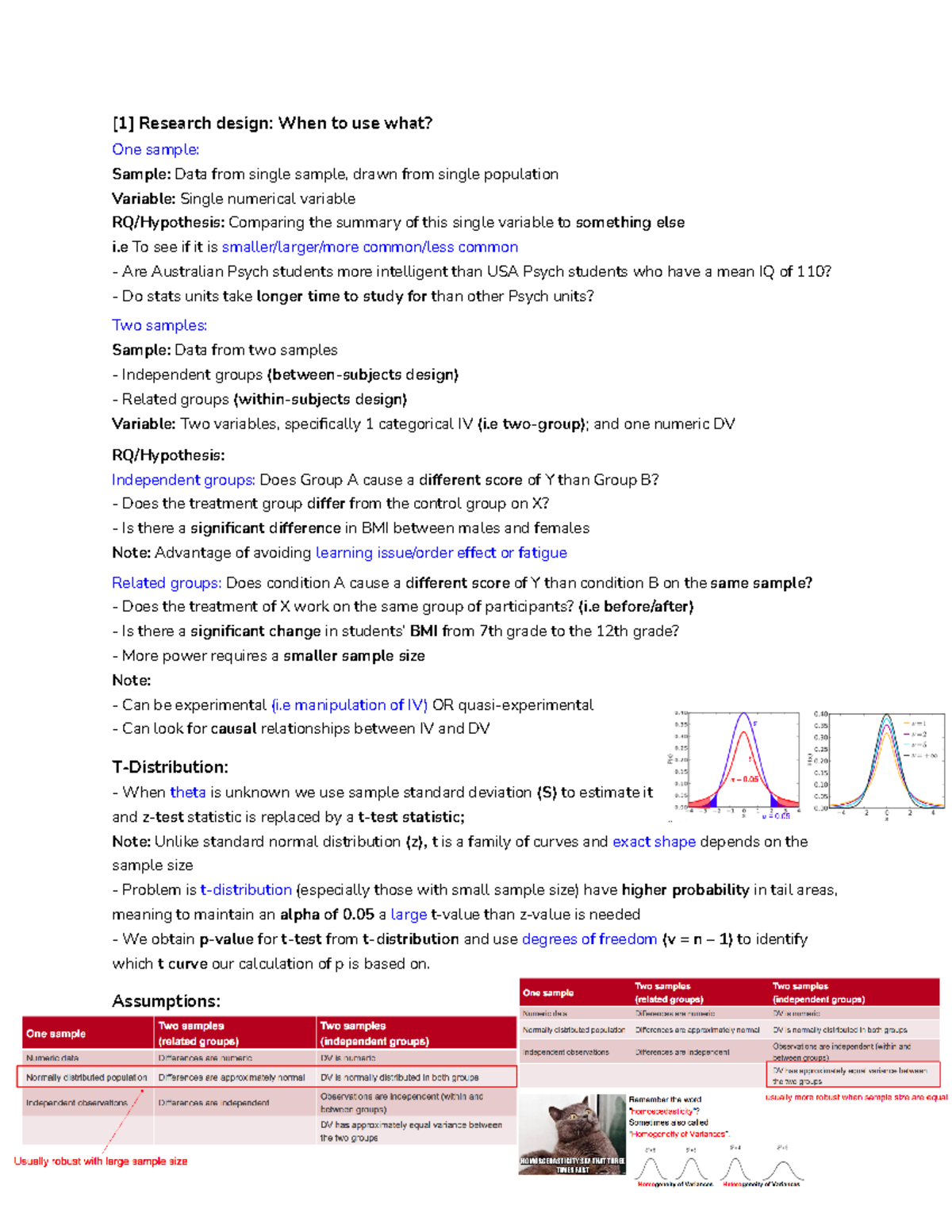 Week 5 T-test revision & One-Way Anova pt1 - [1] Research design: When ...