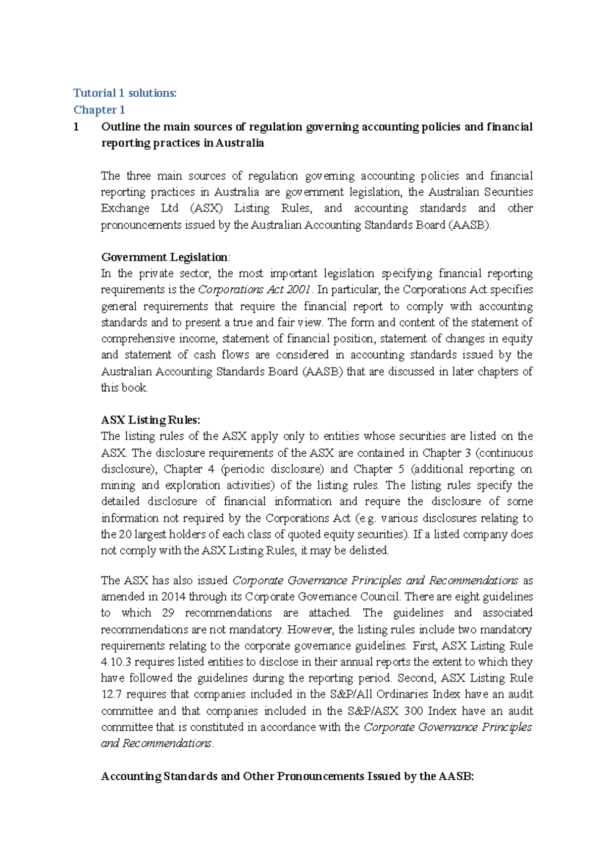 Tutorial - Government Legislation : In the private sector, the most ...