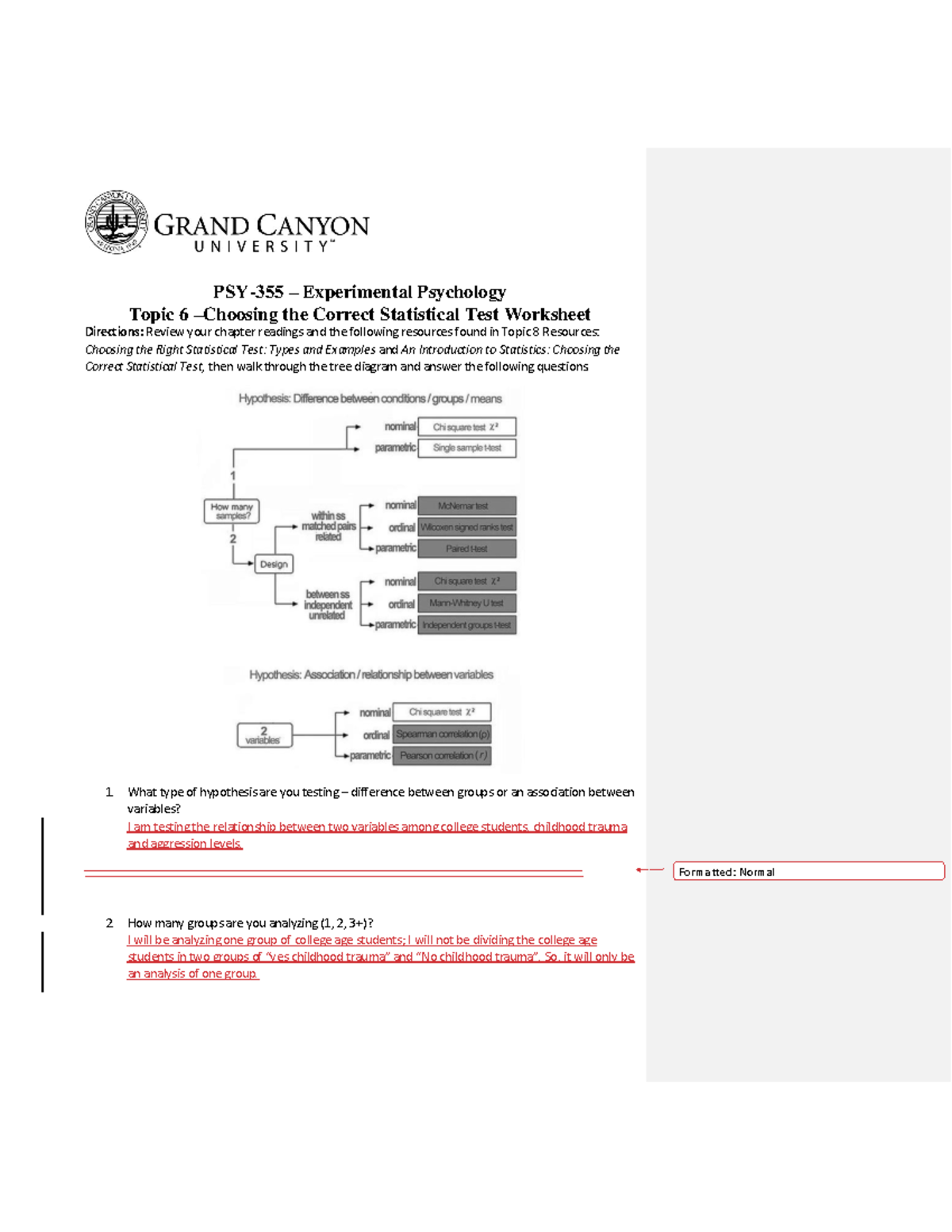 choosing the correct statistical design - PSY-355 – Experimental ...