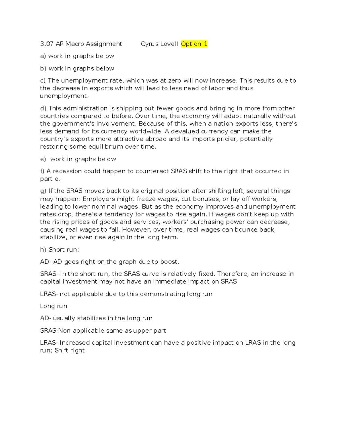 AP Macro assignment 3.07 (revised) - 3 AP Macro Assignment Cyrus Lovell ...