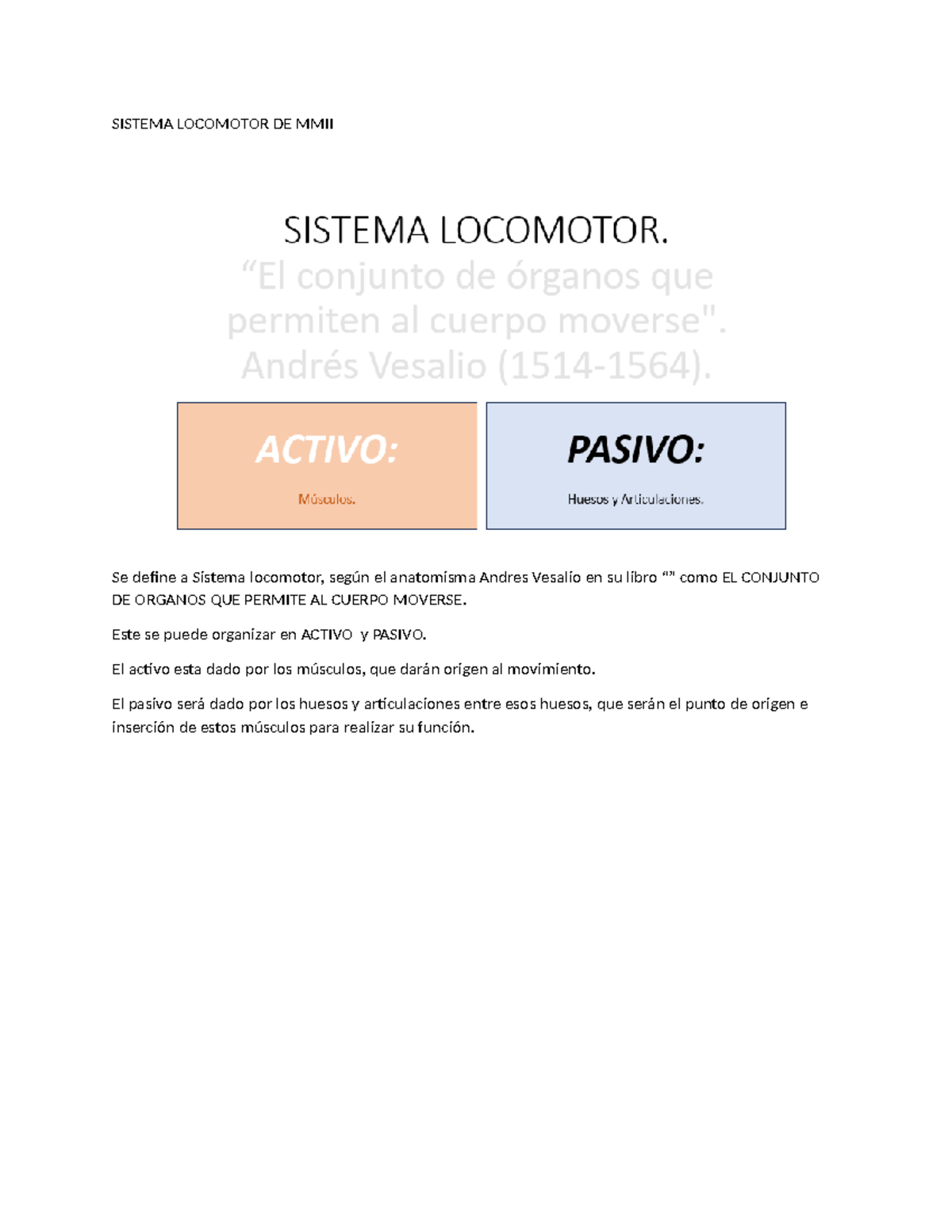 Sistema Locomotor MMII - SISTEMA LOCOMOTOR DE MMII Se define a Sistema ...