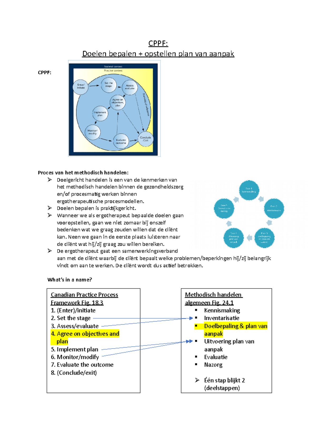 CPPF - doelen bepalen + plan van aanpak - CPPF: Doelen bepalen + opstellen plan van aanpak CPPF ...