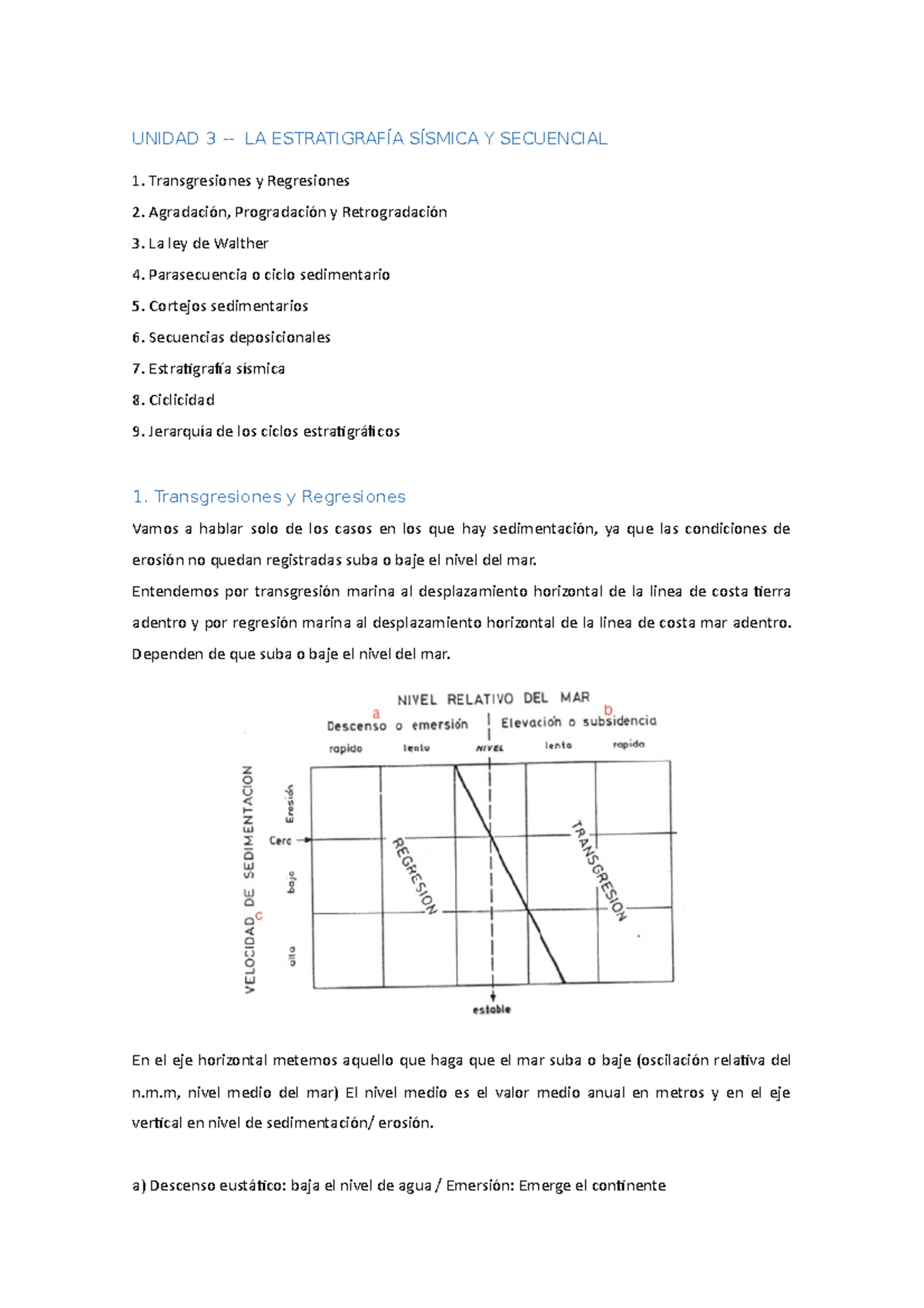 Unidad 3 - Estratigrafía sísmica y secuencial de los oceános. - UNIDAD ...