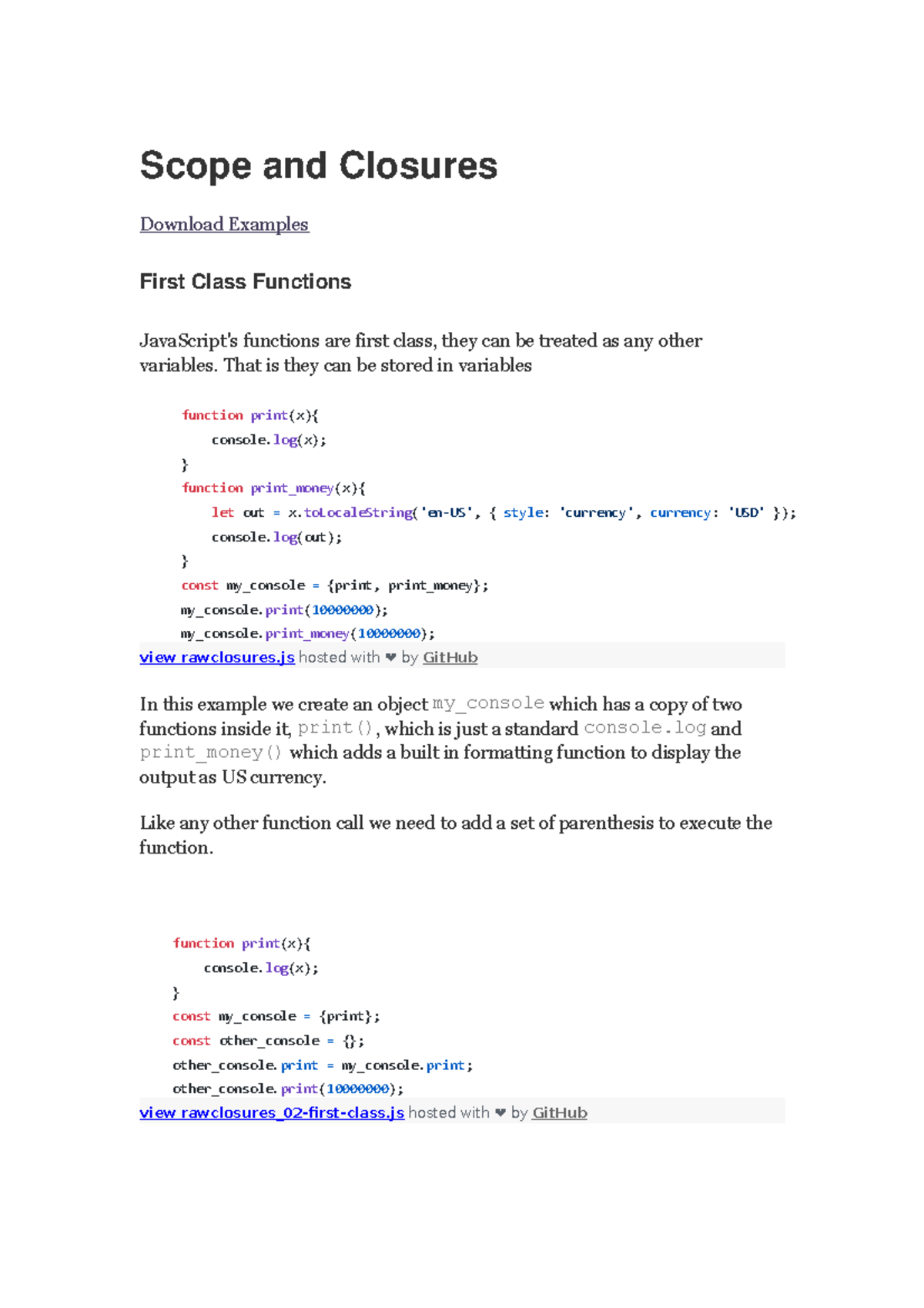 Scopes & Closures - Lecture notes 10 - Scope and Closures Download ...