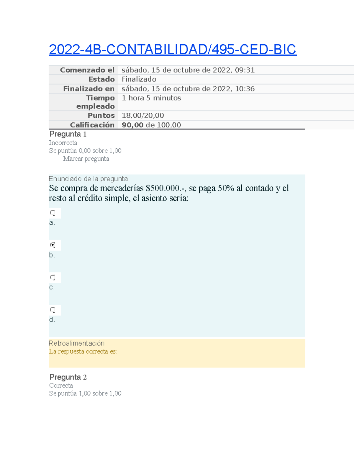 Prueba 1 Contabilidad 2022 - 2022-4B-CONTABILIDAD/495-CED-BIC Comenzado ...