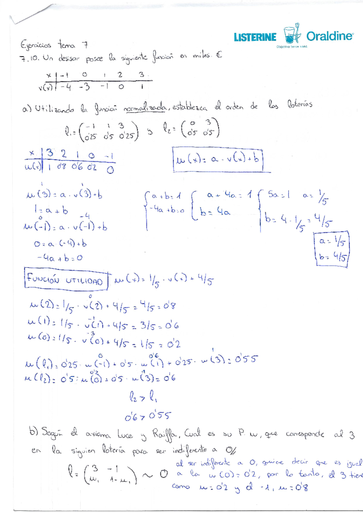 EJERCICIO ULTIMO TEMA parte 2 - LISTERINE of Oraldine Ejeracios tema 7 Objetivo boca sana 7. Un ...