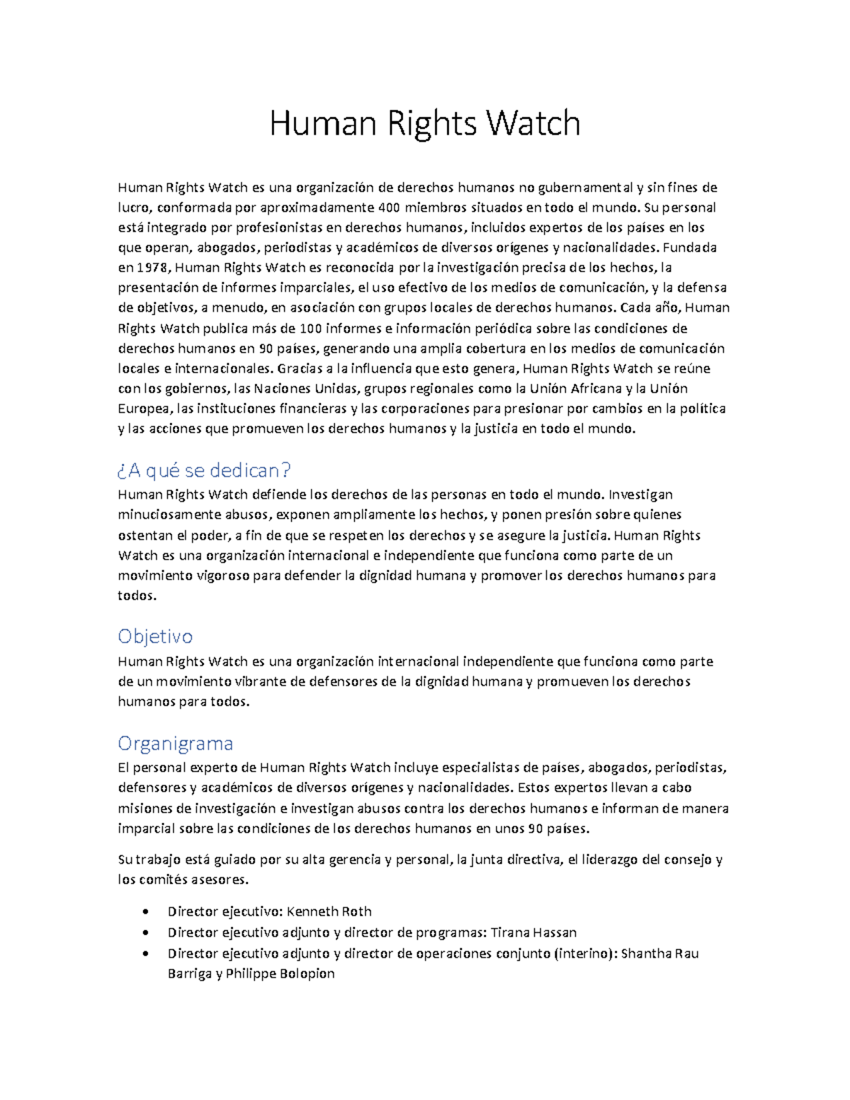 Human Rights Watch - Human Rights Watch Human Rights Watch es una ...