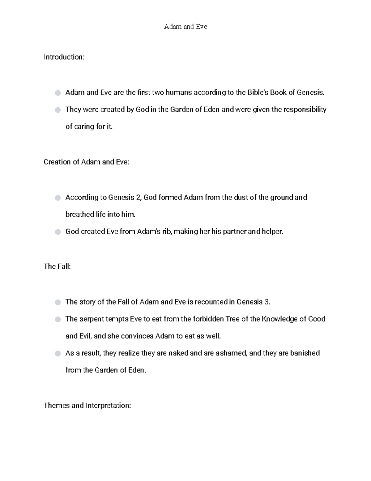Adam and Eve - Professor - Adam and Eve Introduction: Adam and Eve are ...