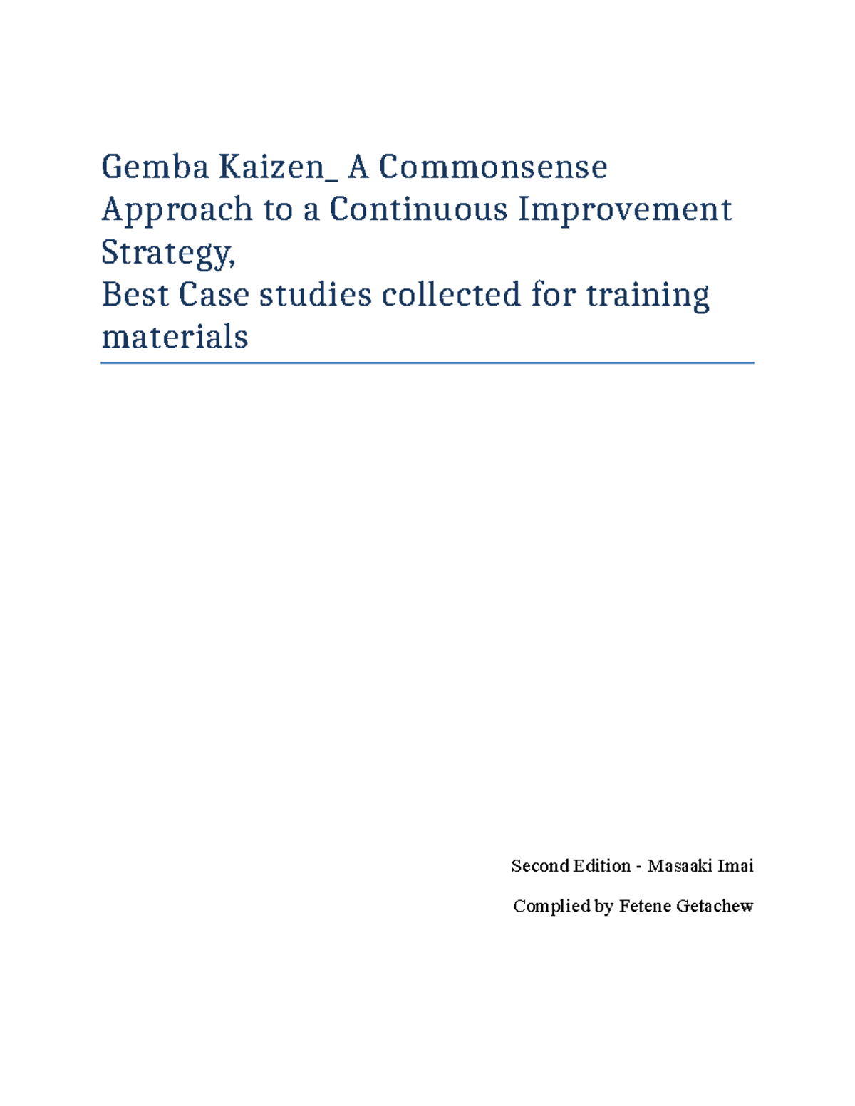 Gemba Kaizen Case studies - Gemba Kaizen_ A Commonsense Approach to a ...