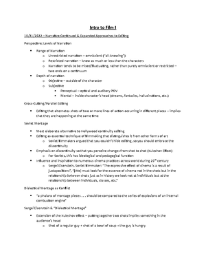 2022-30-11 Intro to Film I - Intro to Film I Wed 11/30/ Documentary ...