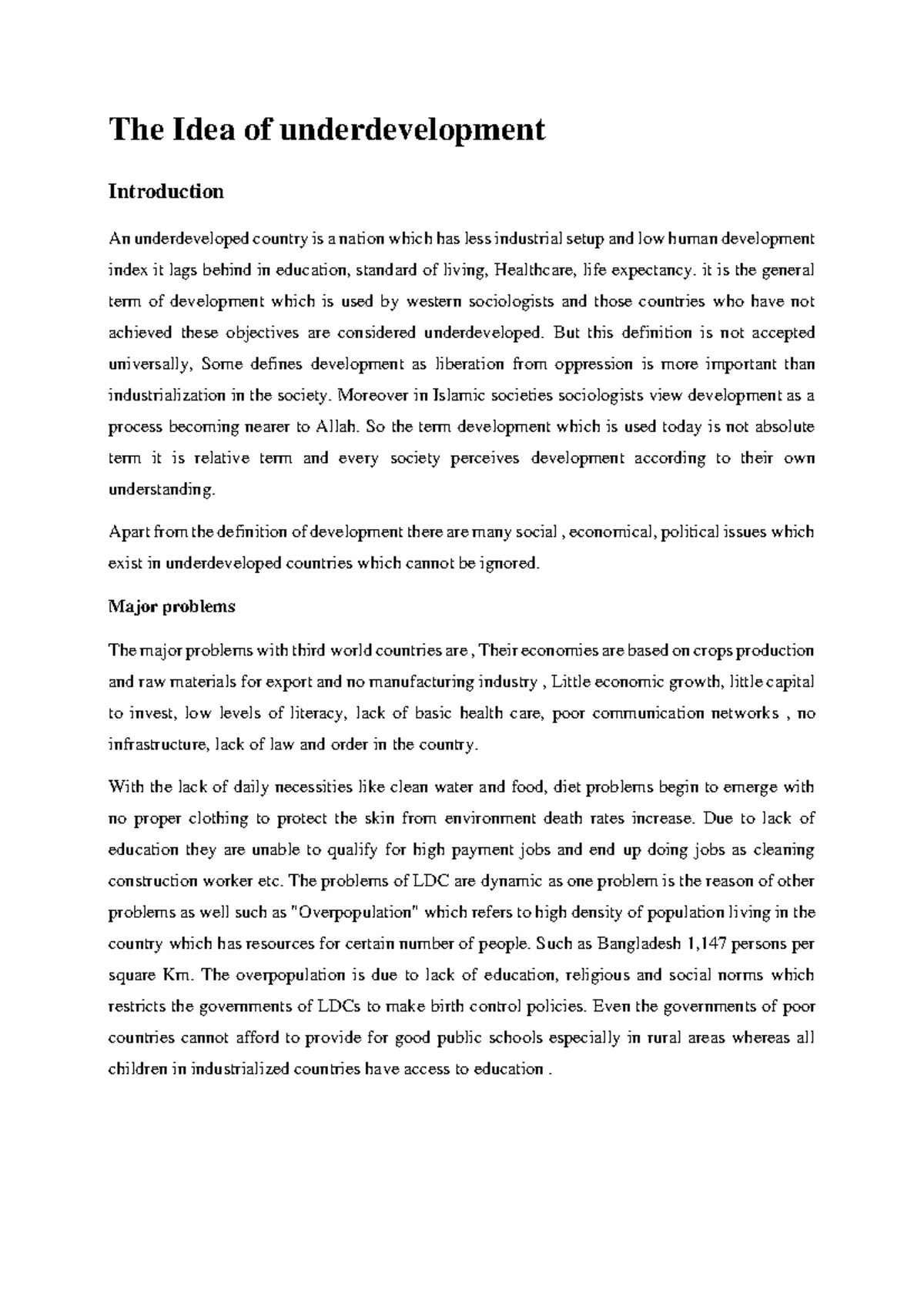 The Idea of underdevelopment - The Idea of underdevelopment ...