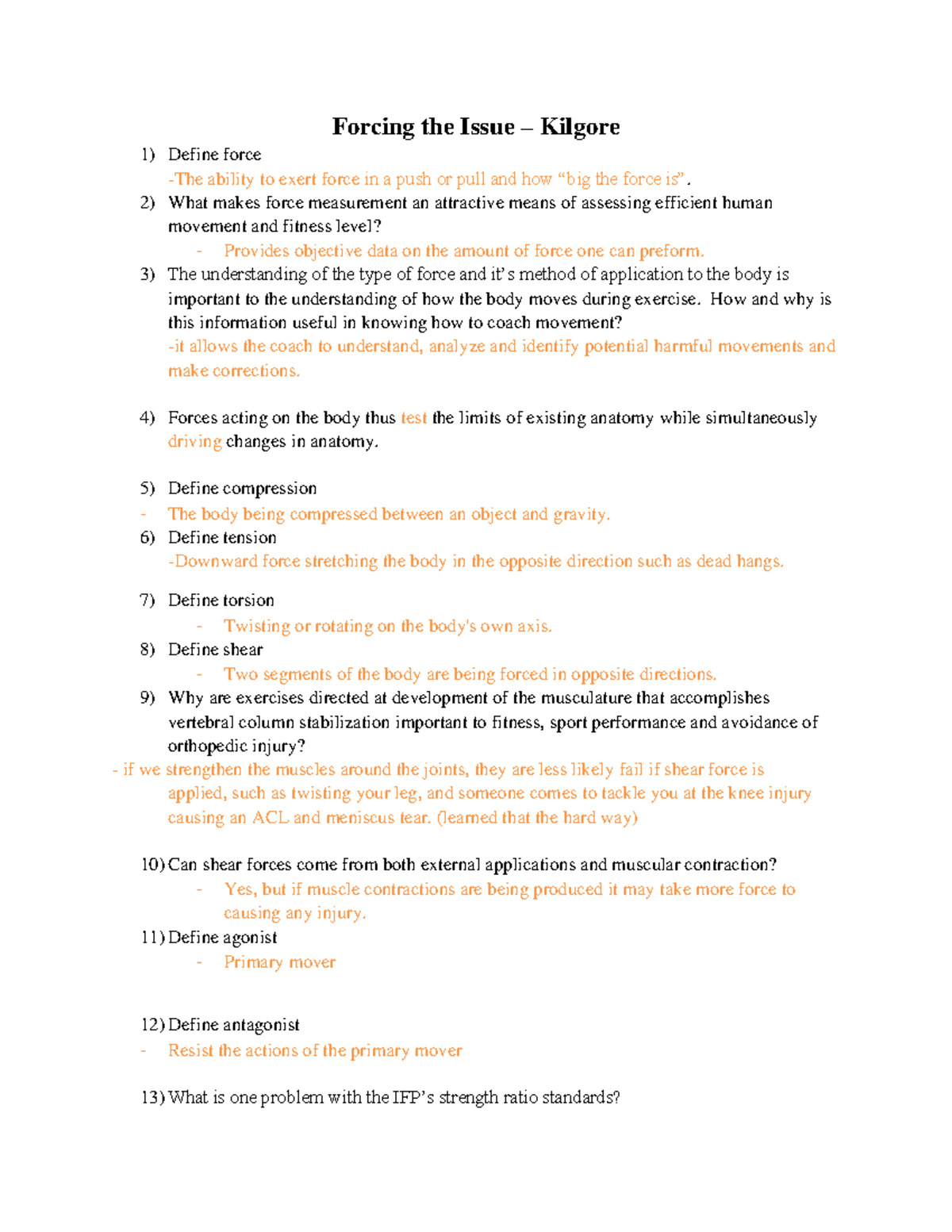 Forcing the Issue - Student-1 - Forcing the Issue – Kilgore Define ...